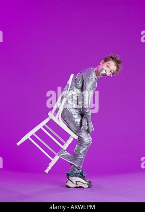 Boy bound by duct tape Stock Photo - Alamy
