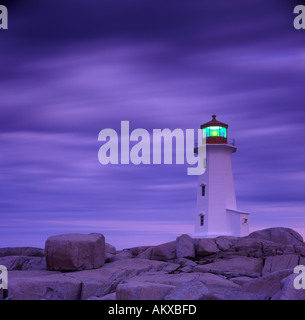 The view of Cape Forchu Lighthouse. Cape Forchu, Nova Scotia, Canada ...