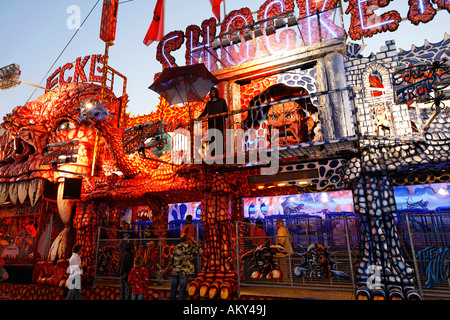 Haunted House at Oktoberfest, Munich, Bavaria, Germany Geisterbahn beim ...