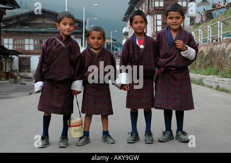 Boys in school uniforms, Bhutan, Asia Stock Photo - Alamy