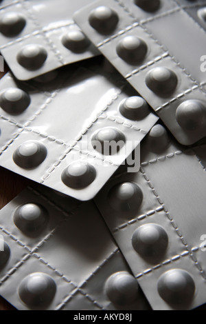 One foil package on grey background, top view. Space for text Stock ...