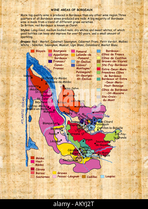 BORDEAUX WINE MAP. St-Emilion Pomerol Canon-Fronsac chateaux. COCKS ...