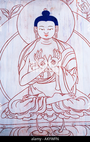 Wall paintings at Samye Monastery,Tibet,China Stock Photo - Alamy