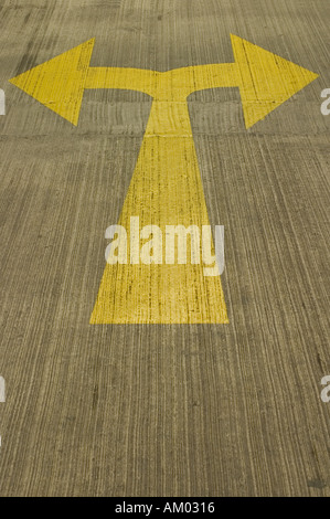 Keep left , keep right, road traffic sign on raised platform to create ...