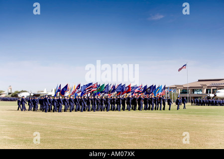 USAF Basic Training parade flags Stock Photo - Alamy