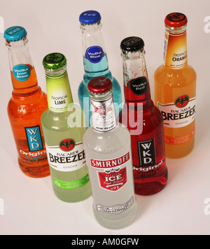 alcopop alcopops smirnoff ice wkd breezer teen drinking Stock Photo - Alamy