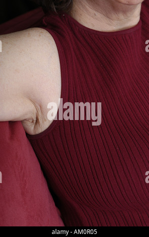 Red vest woman red top vest armpit arm pit girl lady female Stock Photo ...