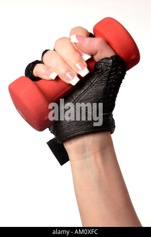 Arm holding a three pound weight Stock Photo - Alamy