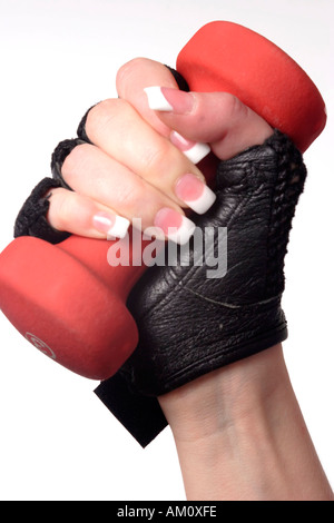 Arm holding a three pound weight Stock Photo - Alamy