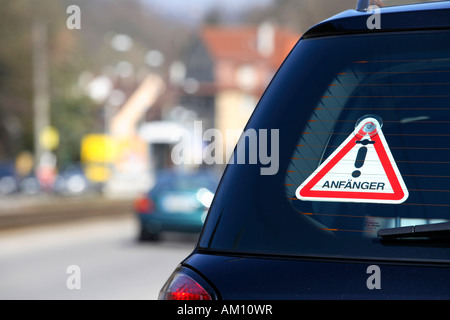 Beginner driver sign Stock Photo - Alamy