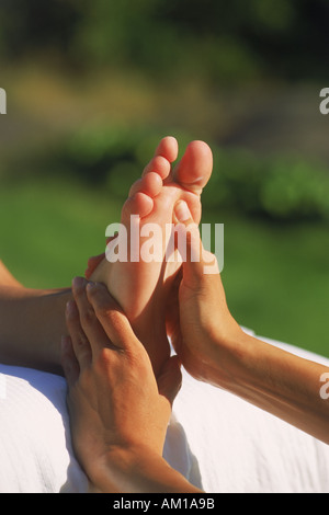 Two fingers touching and massaging a foot Stock Photo - Alamy