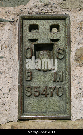 Plaque on Ordnance Survey triangulation point Stock Photo - Alamy