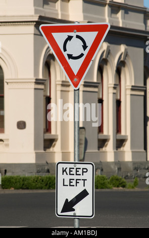 Road Sign for Roundabout Australia Stock Photo - Alamy