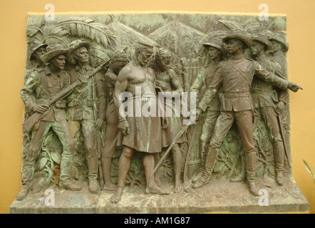 Portuguese colonial sculpture depicting the military colonisation of ...