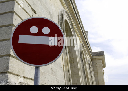 no entry sign straight face symbol sign red white charente maritime ...