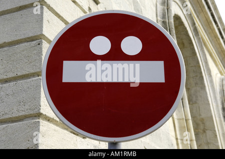 no entry sign straight face symbol sign red white charente maritime ...
