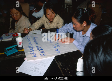 Asia, China, Yunnan Province, Simao Region, Yueshong Village. Wa women ...