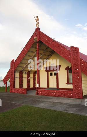 Traditional meeting place a Maori Marae at Whitianga East Coast North ...