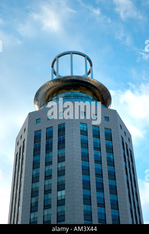 Circular high rise apartment building in downtown Chicago next to the ...