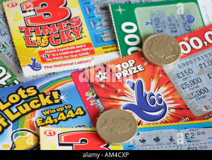 National Lottery/Lotto scratch cards Stock Photo - Alamy