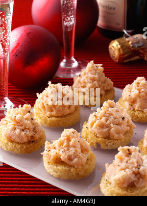 Christmas salmon brandade on salmon croustades canapes editorial food ...