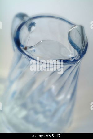 Fluted Blue Glass Pitcher detail Stock Photo - Alamy