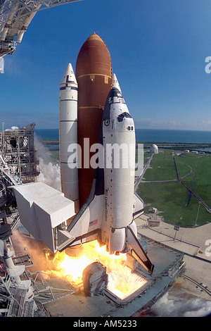 The space shuttle Columbia is launched with astronauts John Young and ...