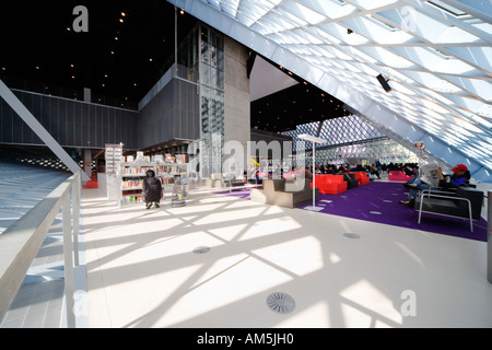 Interior of Reading Room of Seattle Public Library in downtown Seattle ...