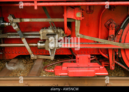 Flywheel of an historical steam train Stock Photo - Alamy