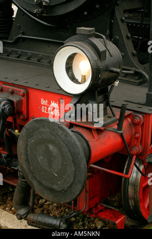 headlight of a historic steam locomotive Stock Photo - Alamy