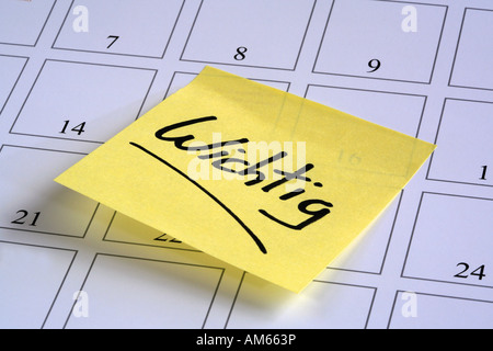 Yellow reminder note "Wichtig" (important Stock Photo - Alamy