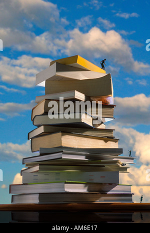 Stack of books in a library to read Stock Photo - Alamy