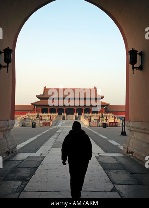 Tourists visit the Forbidden City under blue skies in Beijing, China ...