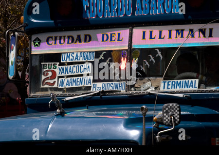 Bolivian bus in La Paz City Bolivia Stock Photo - Alamy