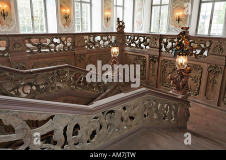 Palace of the prince elector, rococo staircase, Trier, Rhineland ...
