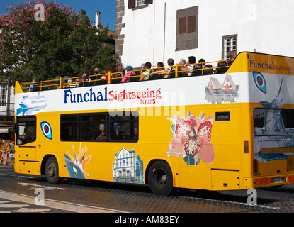 Madeira sightseeing tour bus, Funchal, Madeira, Portugal Stock Photo ...