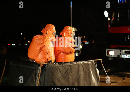 A barrel with the toxic hydrazine is recovered Stock Photo - Alamy