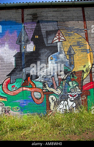 Graffiti on Wall Newport South East Wales Stock Photo - Alamy