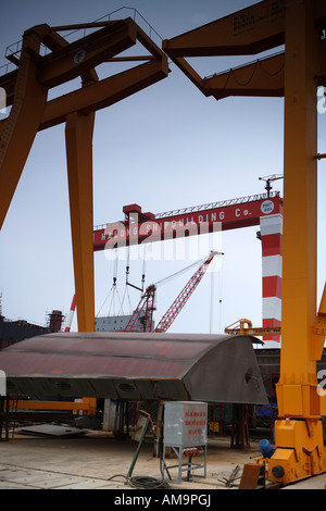 Crane Shipbuilding Ha Long Ship Yard North Vietnam Asia Stock Photo - Alamy