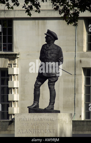 Statue of Viscount Alan Brooke in Whitehall outside the MoD building ...