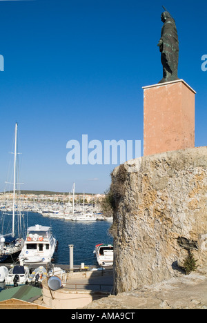 dh St Elmo statue ALGHERO SARDINIA Sant Elmo and city wall promenade ...