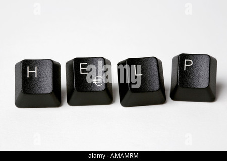 Single word HELP of black keys on computer keyboard Stock Photo - Alamy