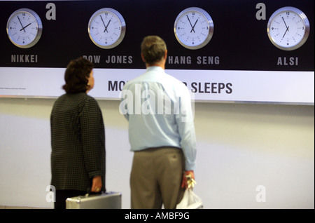 South Africa, Durban: watches with different timezones in the terminal ...