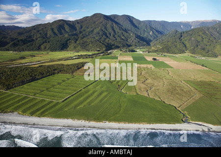 Pakiroa Beach and Farmland near Punakaiki West Coast South Island New ...