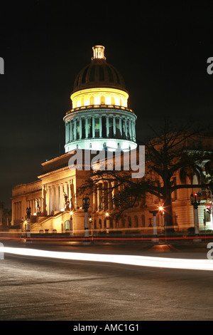 HAVANA, CUBA - JANUARY 3: Capitolio at night on January 3, 2021 in ...