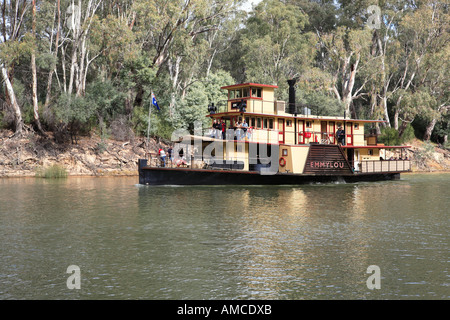 Paddle-steamer Emmylou, cruising the Murray river near the historic ...