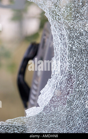 Smashed up, vandalised British telephone box with broken glass Stock ...