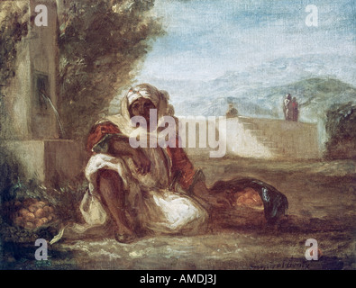 "fine arts, Delacroix, Eugene, (1798 - 1863), painting, "odalisque ...