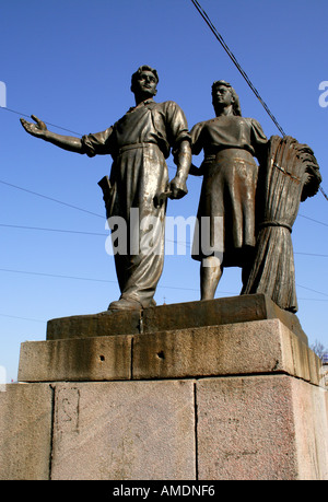 Vilnius Lithuania - statues at Green Bridge - Agriculture (Žemės ūkis ...