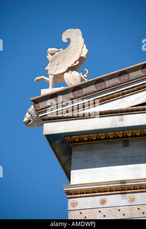 Marble statue of a greek sphynx / sphinx/-on the roof of the Stock ...